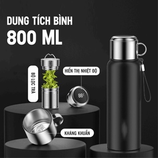 Bình giữ nhiệt NIUMI 48h 316 hiển thị nhiệt độ và nắp có tay cầm, nhiều dung tích | Shopee Việt Nam