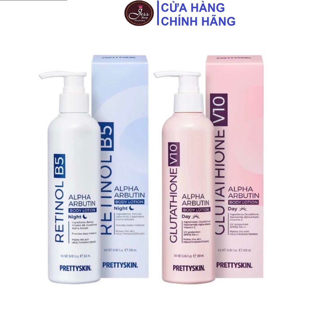 Combo 2 Sản Phẩm Kem Dưỡng Trắng Da Body Pretty Skin Retinol Body ...
