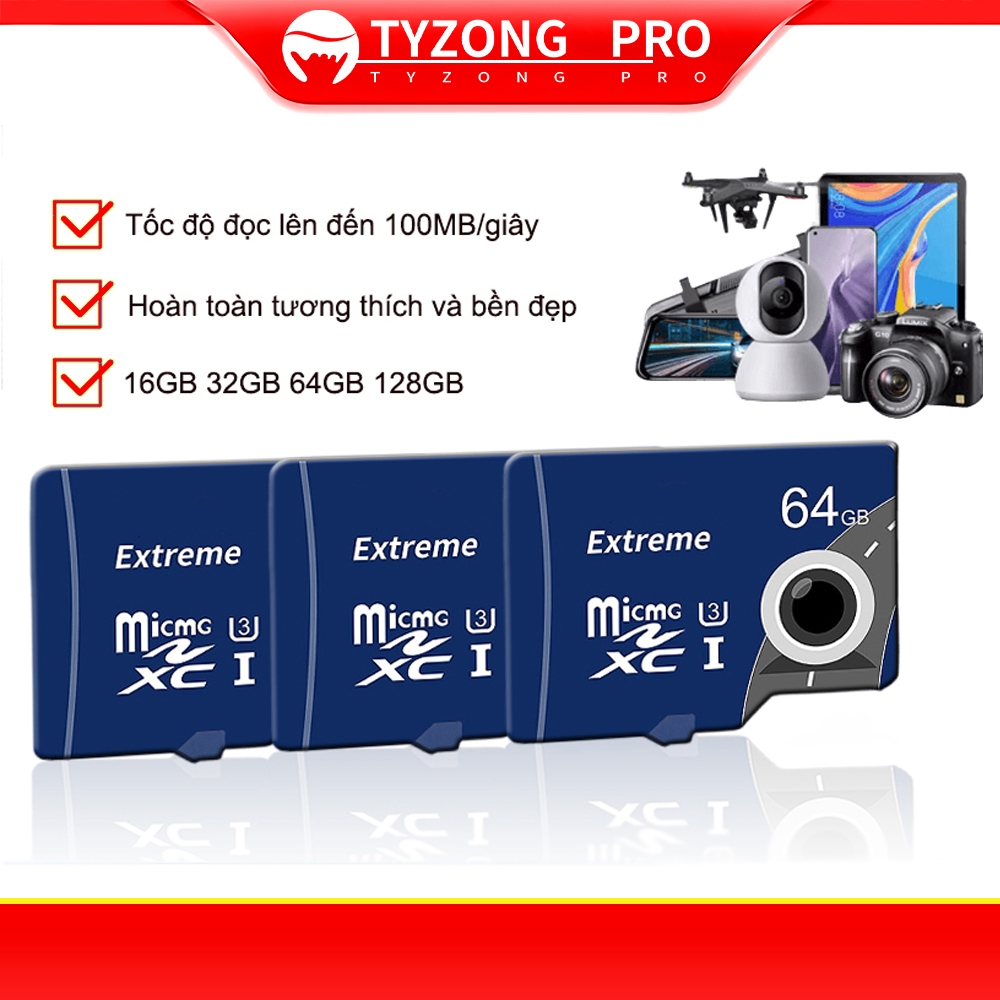 Thẻ nhớ Micro SD TYZONG PRO 32G/64G/16G/128G/ - tốc độ cao chuyện dụng cho Camera Smartphone ...