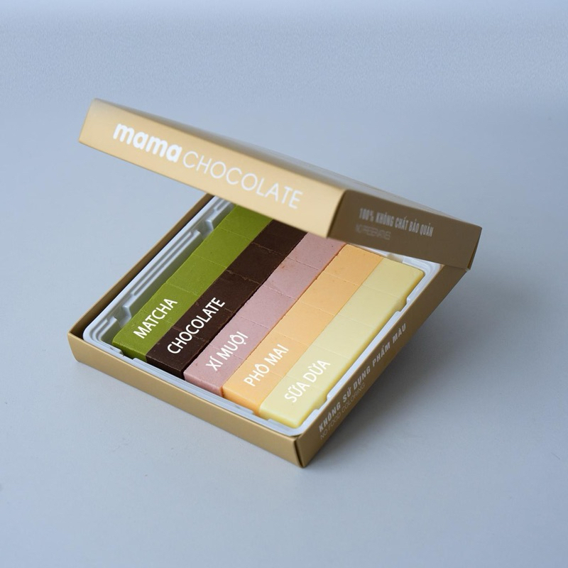 Socola Tươi Mama Chocolate Mix 5 Vị Matcha, Đen Đắng, Dâu, Cam, Sữa Dừa ...