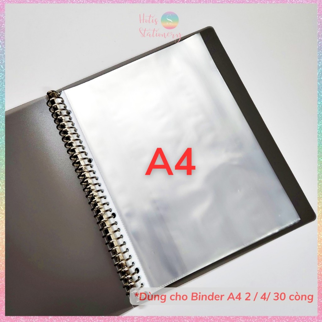 [HOTIS] Set 20 Bìa lá lỗ rời trong suốt KW-triO gắn bìa còng binder A4/ B5 - Không bao gồm bìa ...