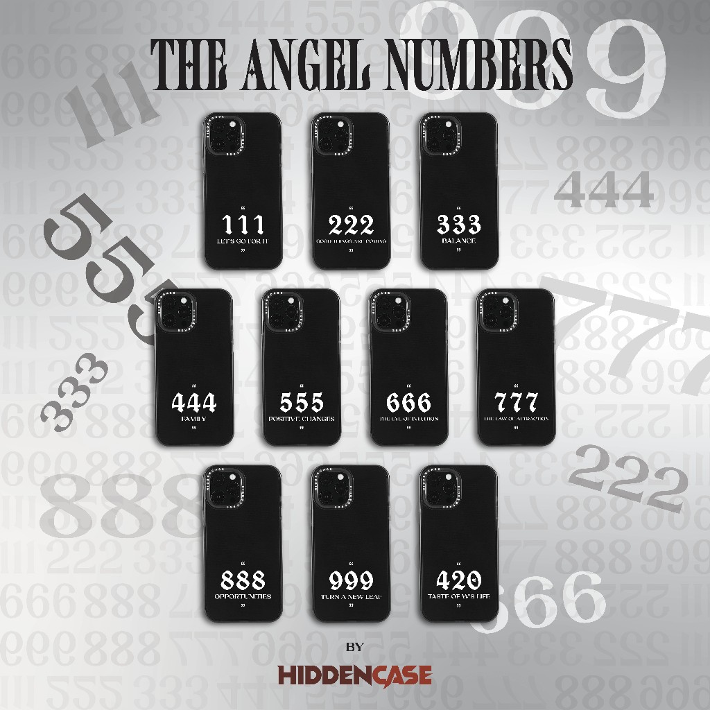 Ốp lưng Iphone HIDDENCASE số 666 777 888 999 đen trong suốt bảo vệ toàn diện từ Iphone 7plus đến ...