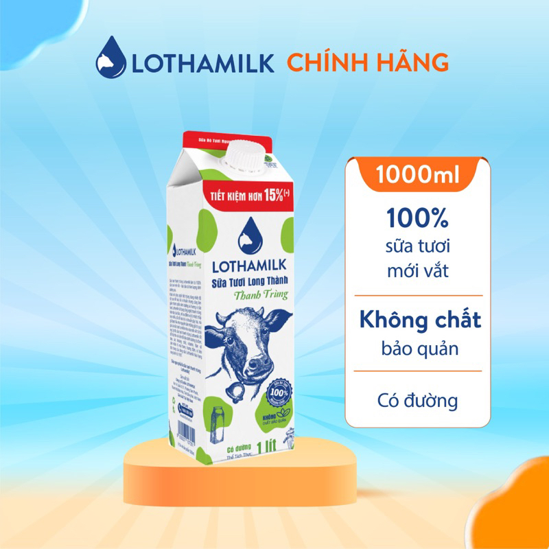 Sữa tươi thanh trùng có đường lothamilk hộp 1Lit | Shopee Việt Nam