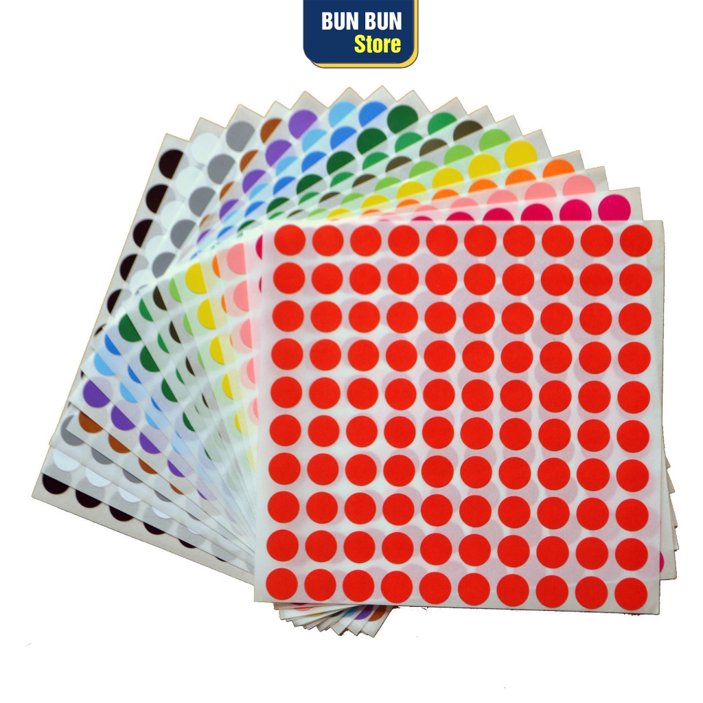 100 Tem nhãn dán decal màu, Tem tròn 1cm - Nhiều màu sắc - Bảo hành lỗi ...