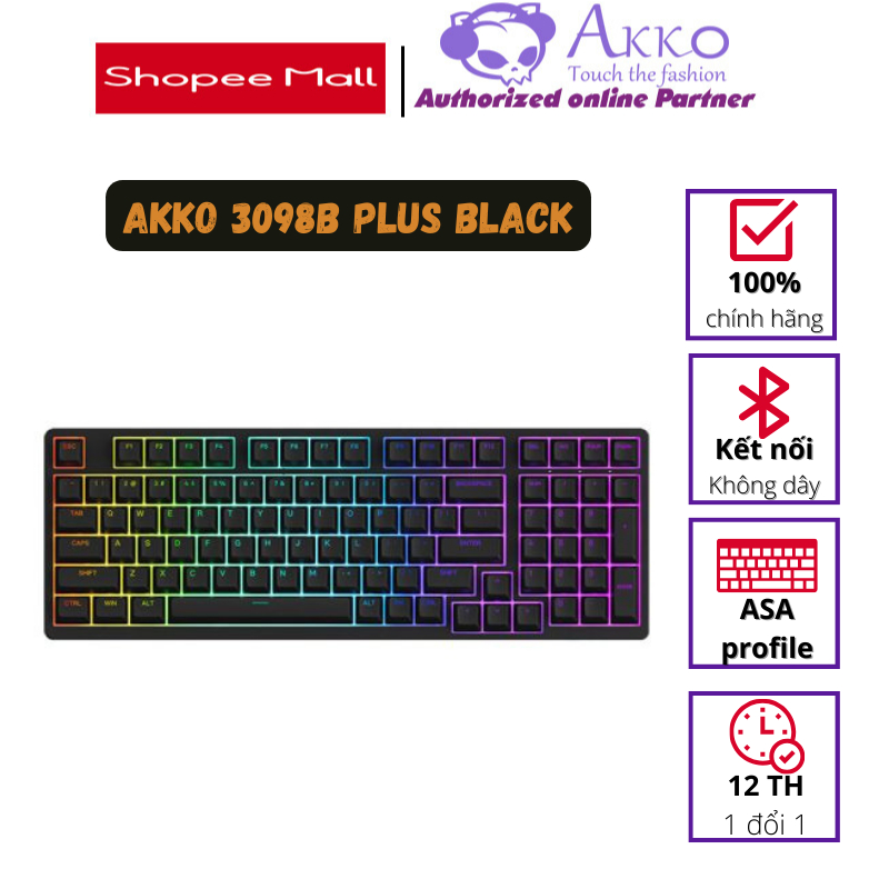 AKKO 3098B Plus Black / White (Multimodes / RGB / Gasket mount ...