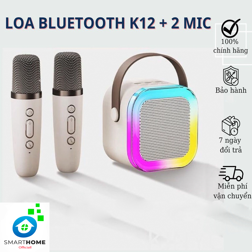 Loa bluetooth karaoke Kinyo K12 tặng kèm 2 mic và sticker,loa karaoke ...