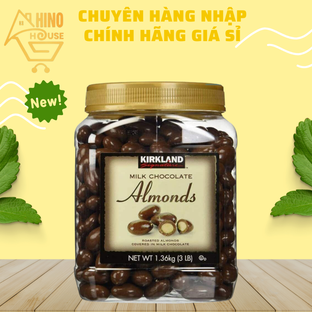 Socola Sữa Hạnh Nhân 1.36kg Kirkland Milk Chocolate Almonds Mỹ ...