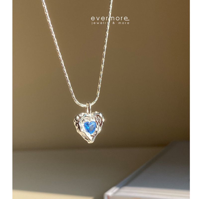 Dây chuyền Bạc Ý S925 pha lê Blue Ocean EVERMORE, thanh lịch, hiện đại D080 | Shopee Việt Nam