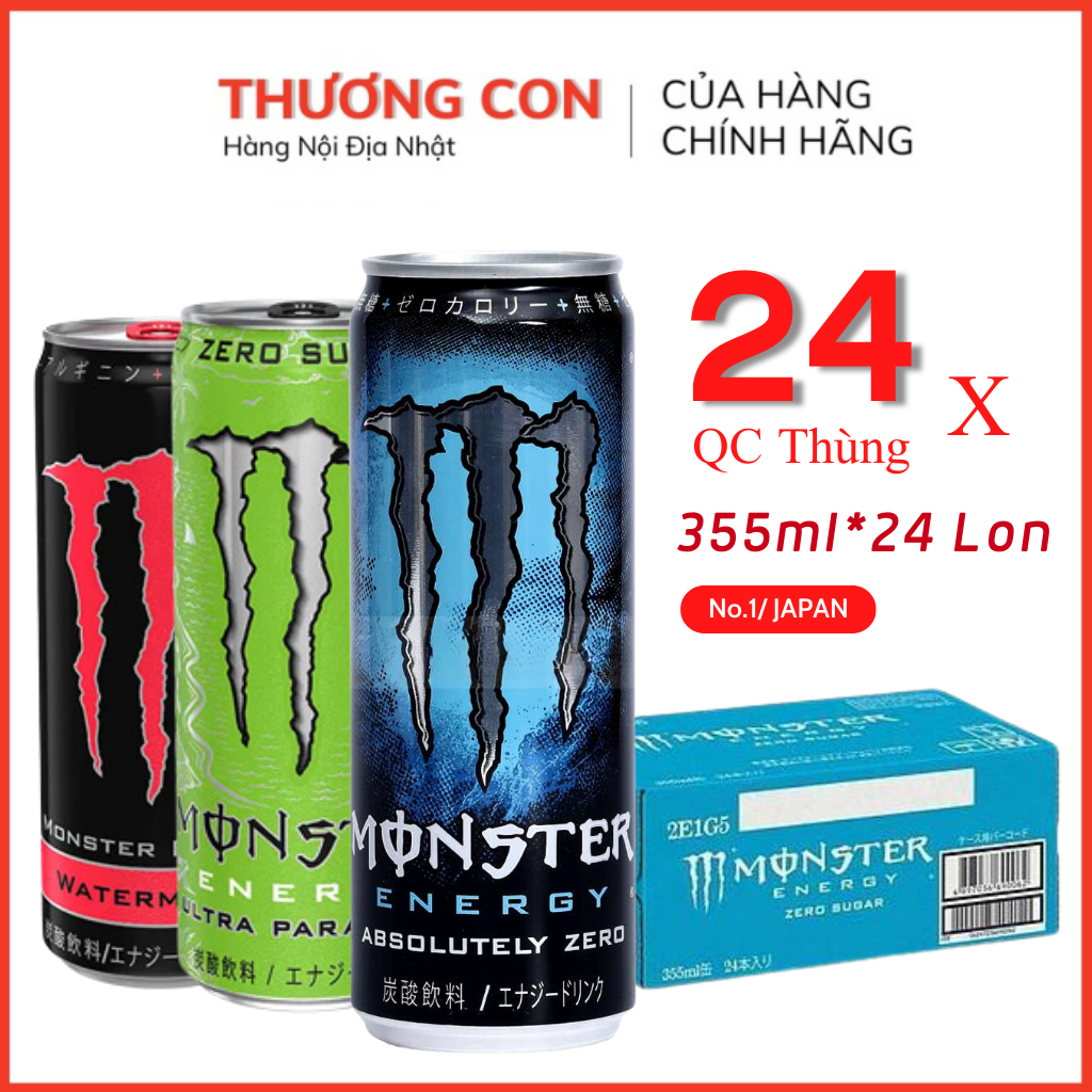 Thùng 12 lon Monster nhật bản đủ vị Monster Energy, Monster Ultra ...