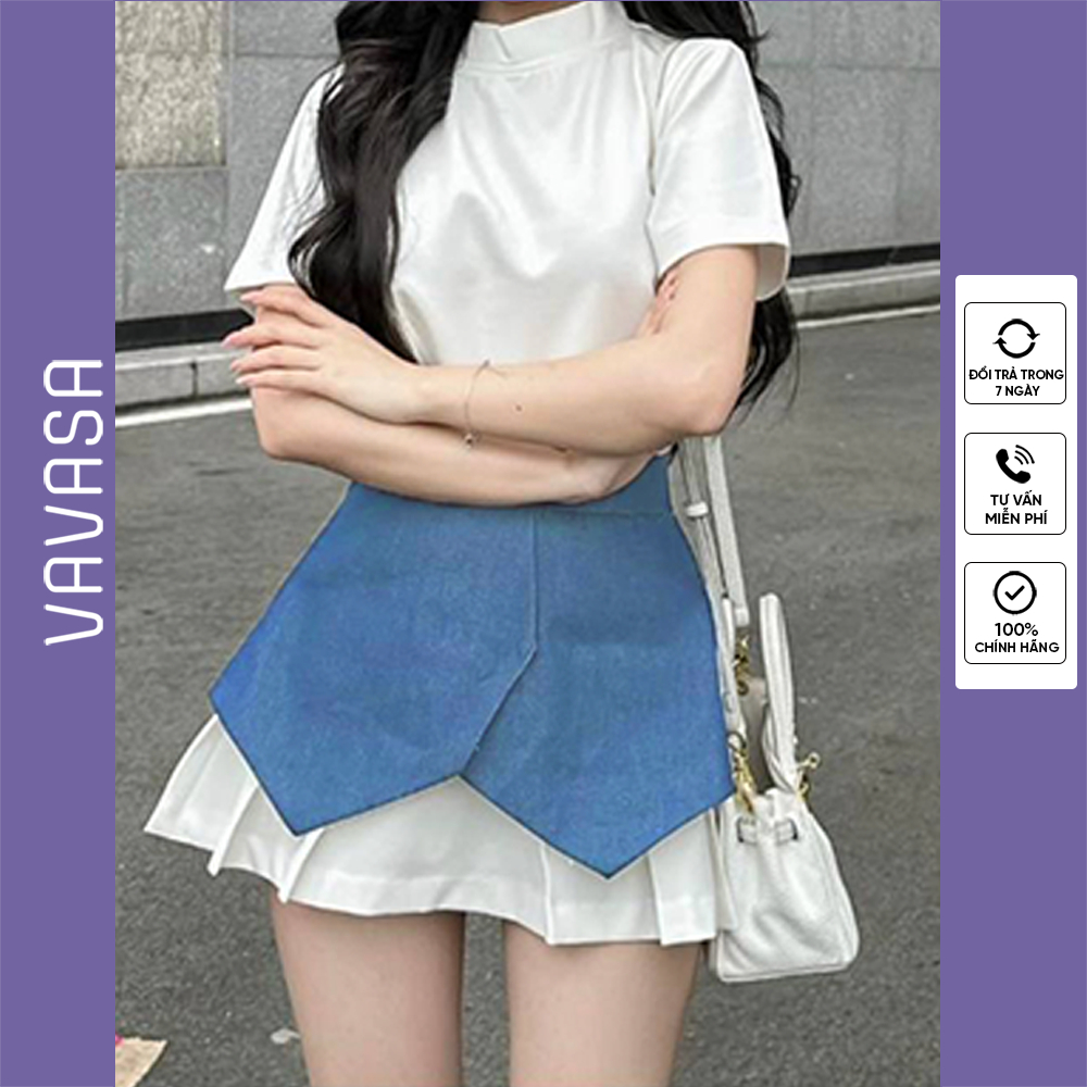 Chân váy xếp li phối jean thời thượng, thiết kế phong cách "Paris Skort ...