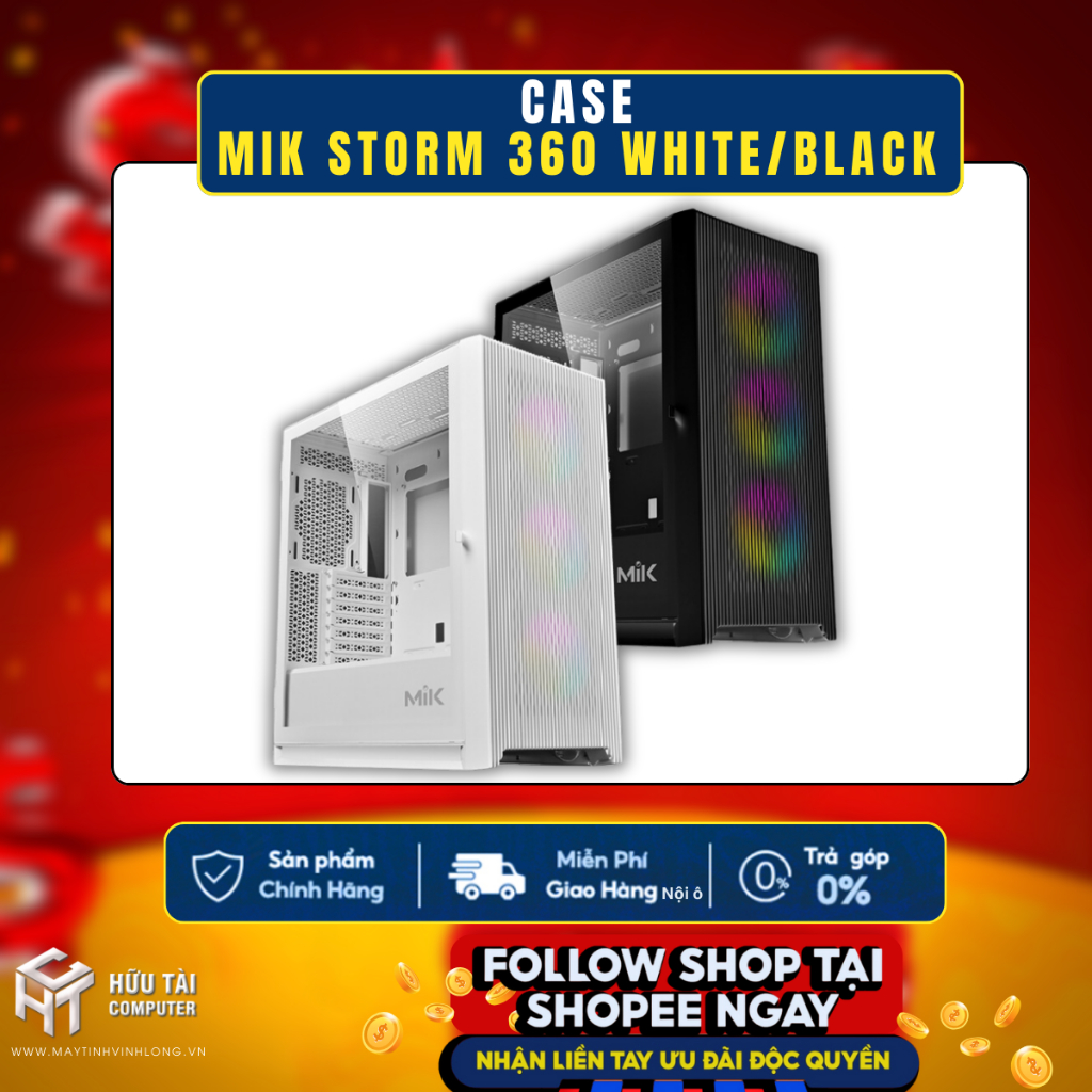 Vỏ case MIK STORM 360 WHITE/BLACK 3FA | Shopee Việt Nam