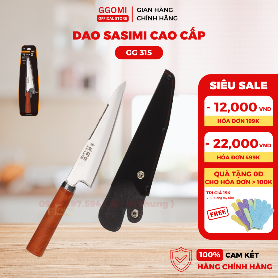 Dao thái Sasimi GGomi GG315 thép không gỉ, chất lượng tiêu chuẩn Hàn Quốc | Shopee Việt Nam