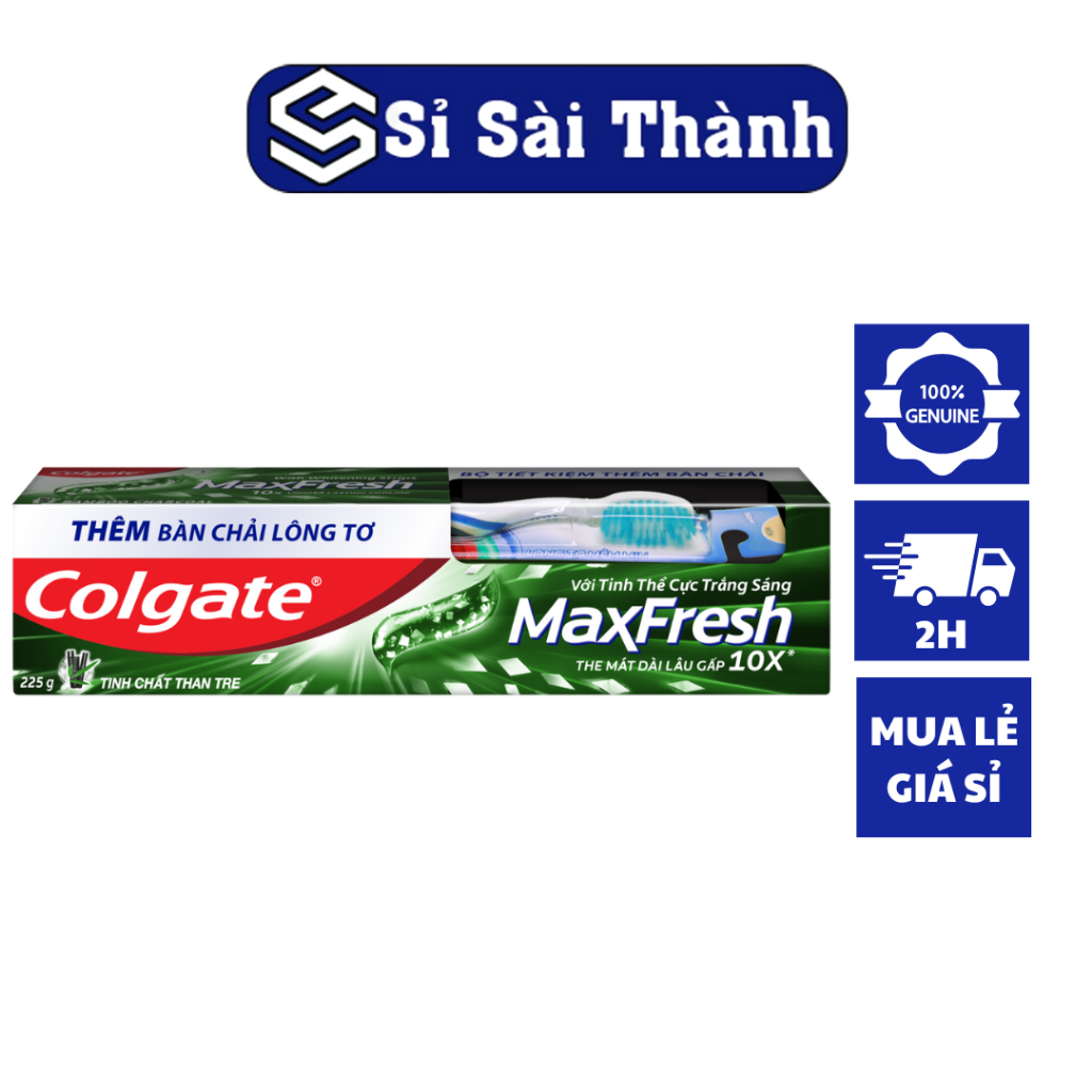 (Tặng kèm bàn chải) Kem đánh răng Colgate MaxFresh tinh chất than tre ...