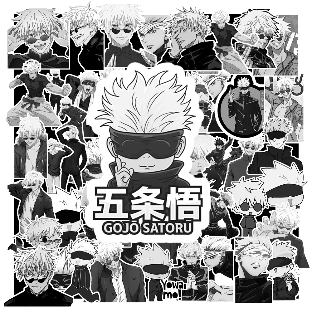 Set 50 Sticker Hình GOJO TRẮNG ĐEN – Decal Trang Trí Xe - Laptop - Nón ...