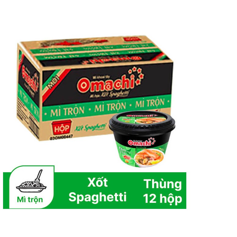 ( Thùng 12 hộp ) Mì trộn Omachi xốt Spaghetti 105g | Shopee Việt Nam