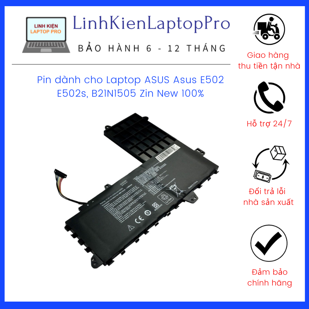 Pin dành cho Laptop ASUS Asus E502 E502s, B21N1505 Zin New 100% đảm bảo ...