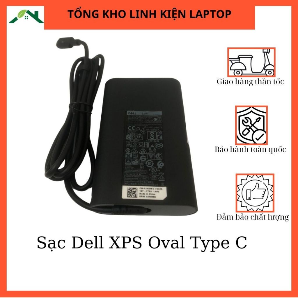 Sạc Laptop Dell XPS Oval Type C 65W Chất Lượng Cao Bảo Hành 12 Tháng ...