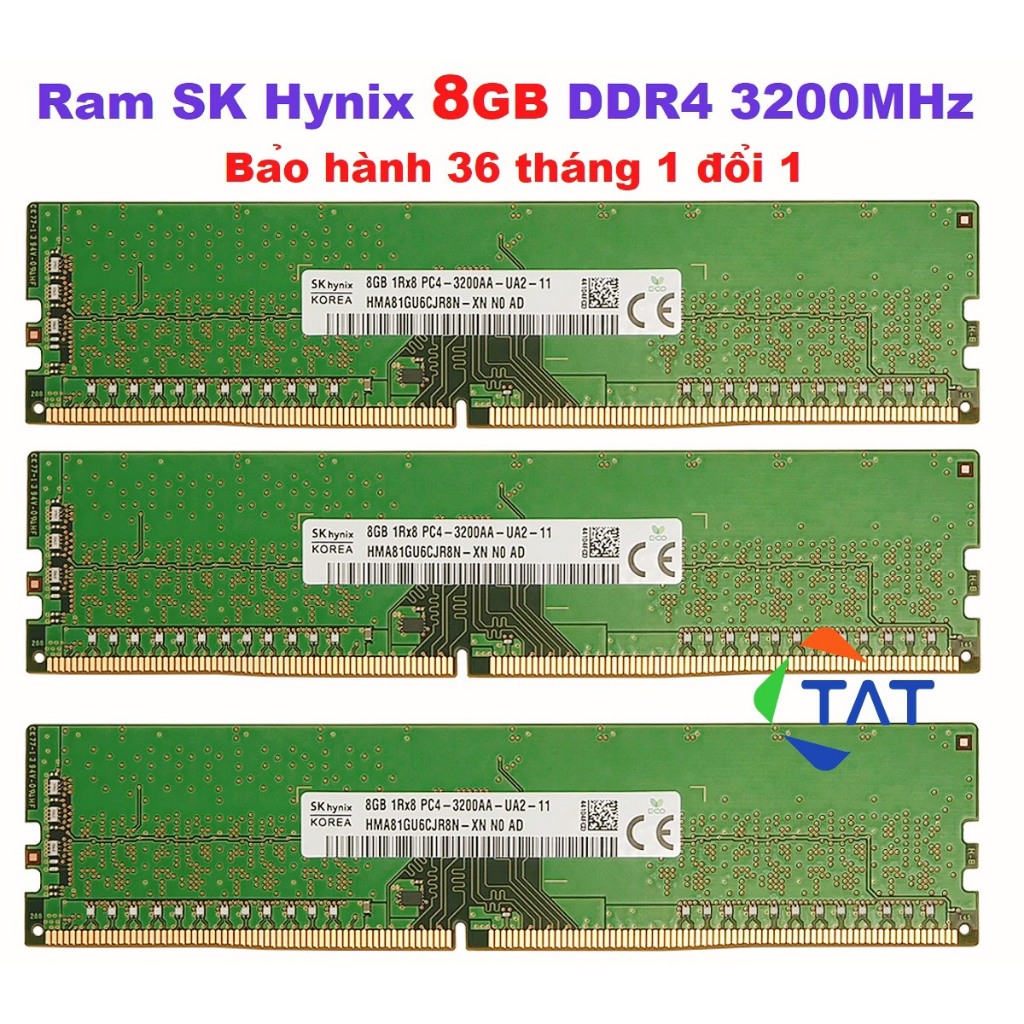 Ram SK hynix 8GB DDR4 3200MHz Dùng Cho PC Desktop Máy tính để bàn ...