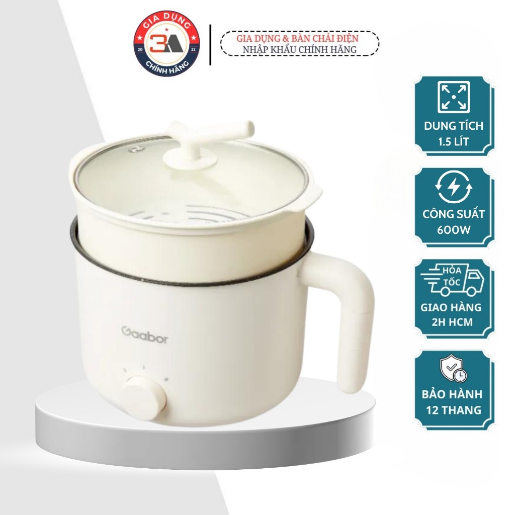 Nồi điện đa năng 1,5L GR-N15A phủ lớp chống dính, 600W, 2 mức nhiệt ...