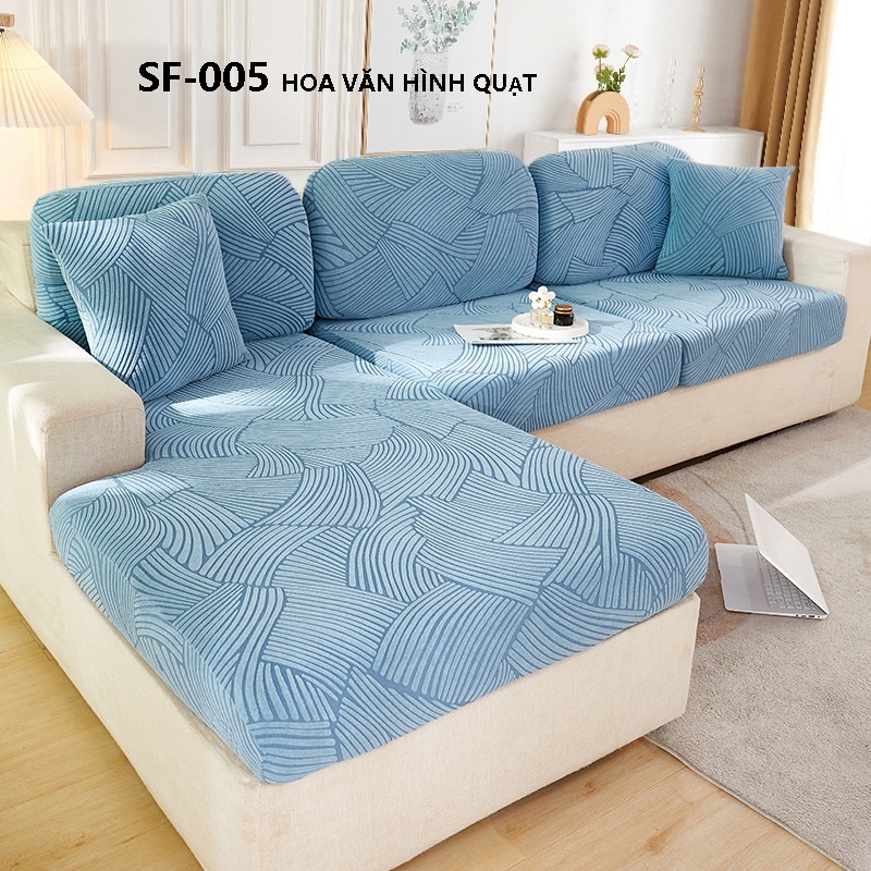 Drap bọc đệm sofa vải nhung gân hoa văn hình quạt mã SF005 | Shopee Việt Nam