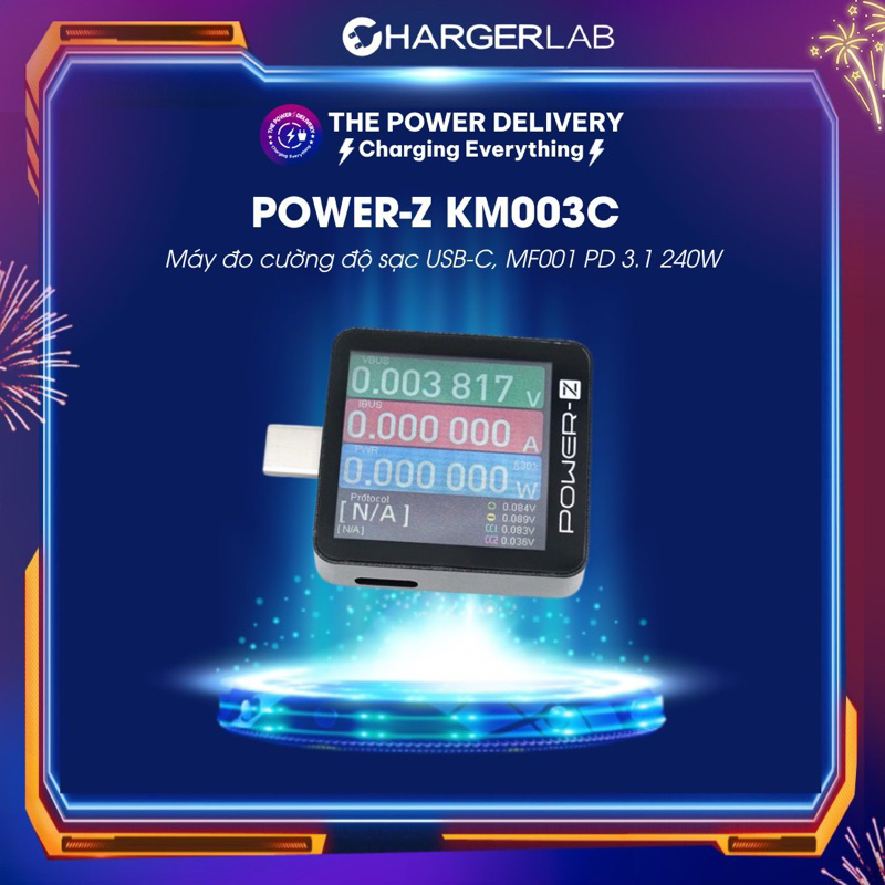 Máy Đo Cường Độ Sạc Power-Z ChargerLAB Power-Z KM003C USB-C, MF001 PD 3.1 240W | Shopee Việt Nam