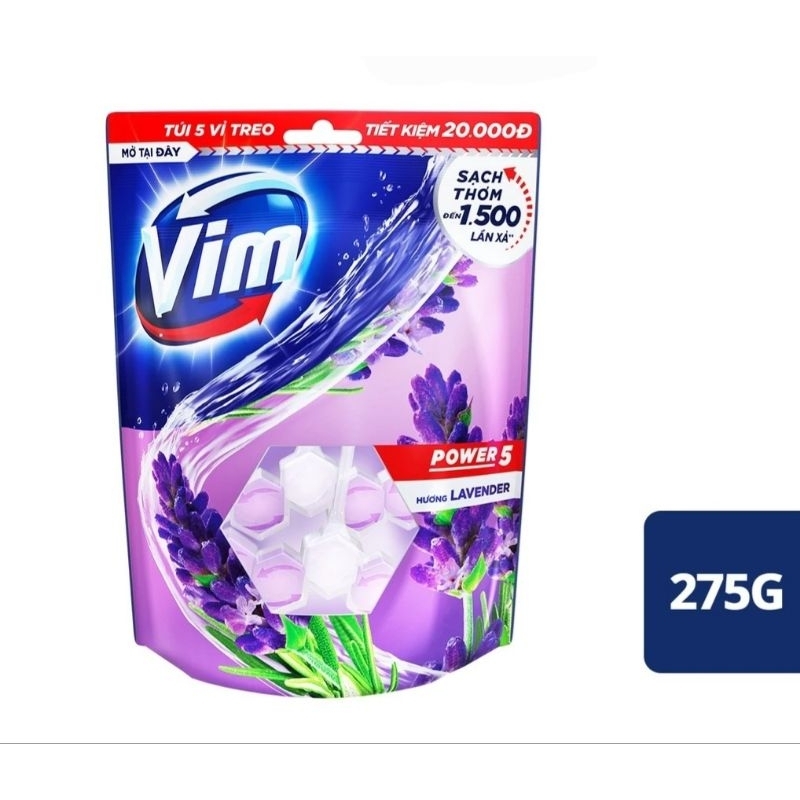 Combo 5 vỉ treo viên tẩy bồn cầu Vim Power 5 275g (5x55G) | Shopee Việt Nam