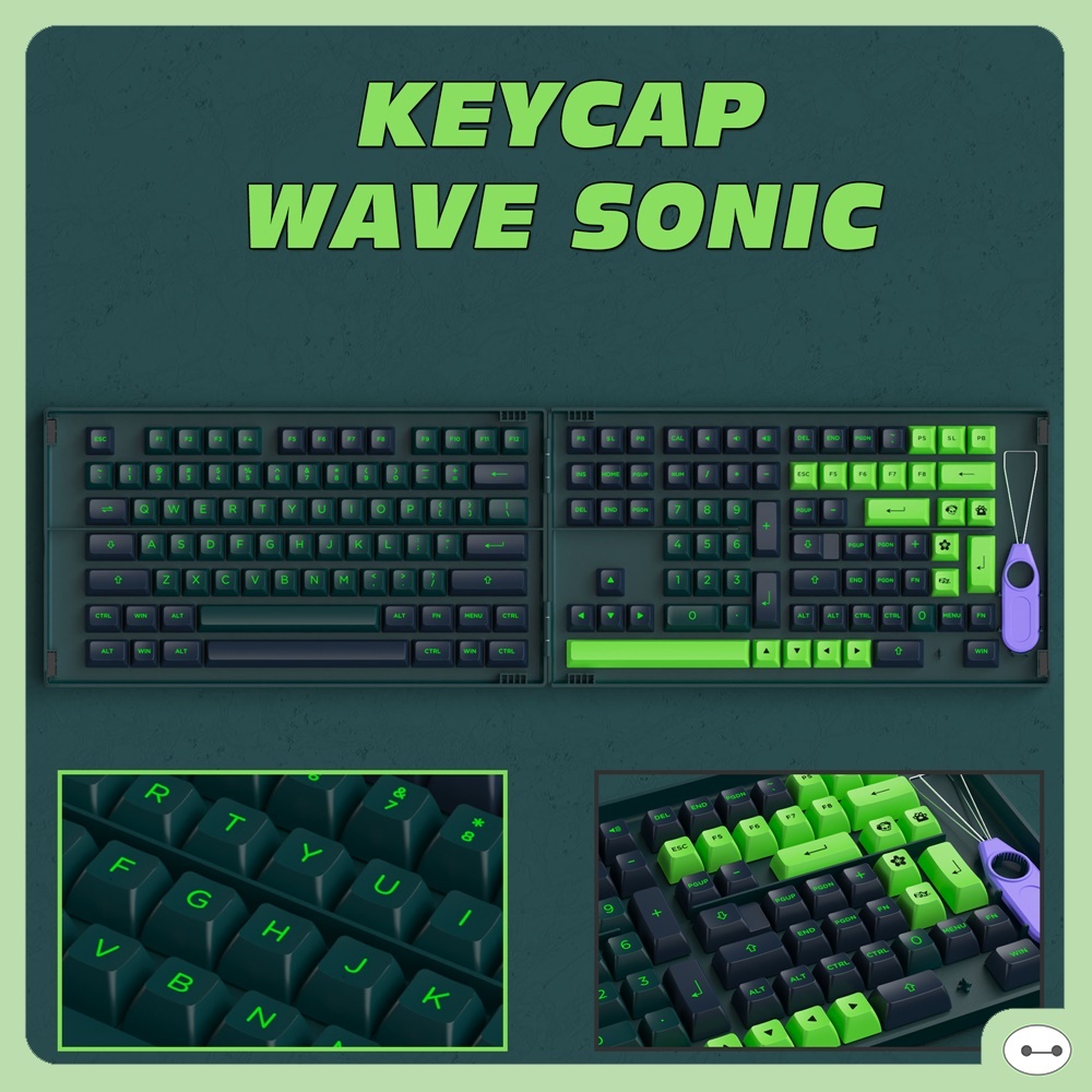 Keycap AKKO WAVE SONIC (PBT Double-Shot/ASA profile/226 nút) | Shopee ...