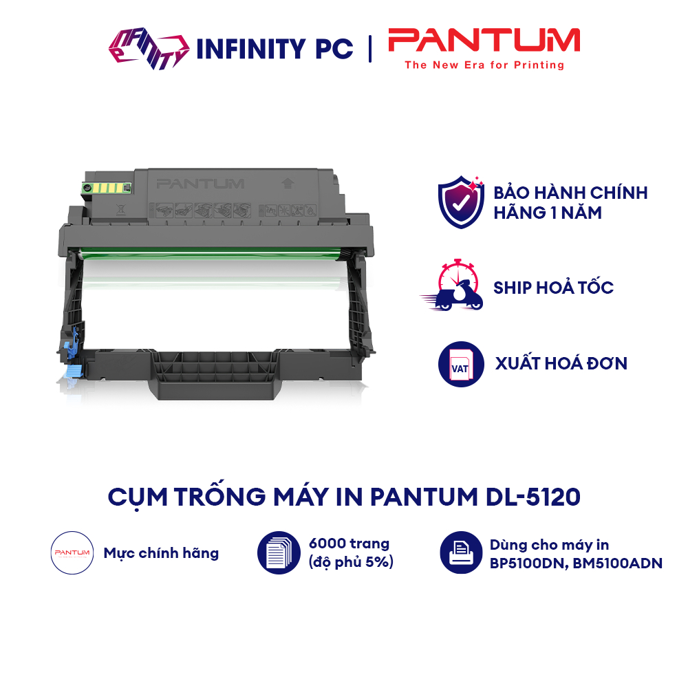 Hộp mực máy in Laser PANTUM DL-5120,chất lượng bản in đậm đẹp sử dụng ...