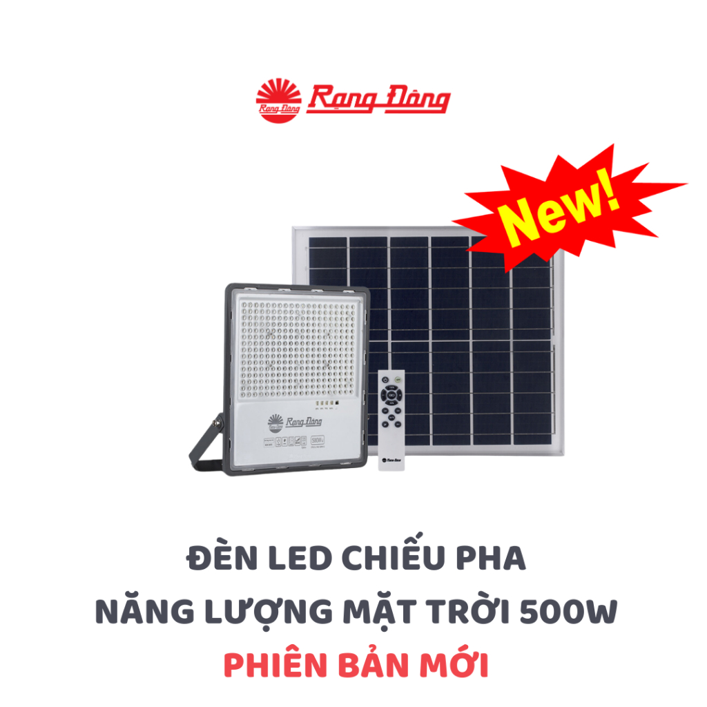 Đèn chiếu pha năng lượng mặt trời Rạng Đông 500W phiên bản mới Model: CP03.SL.RAD 500W.V2 ...
