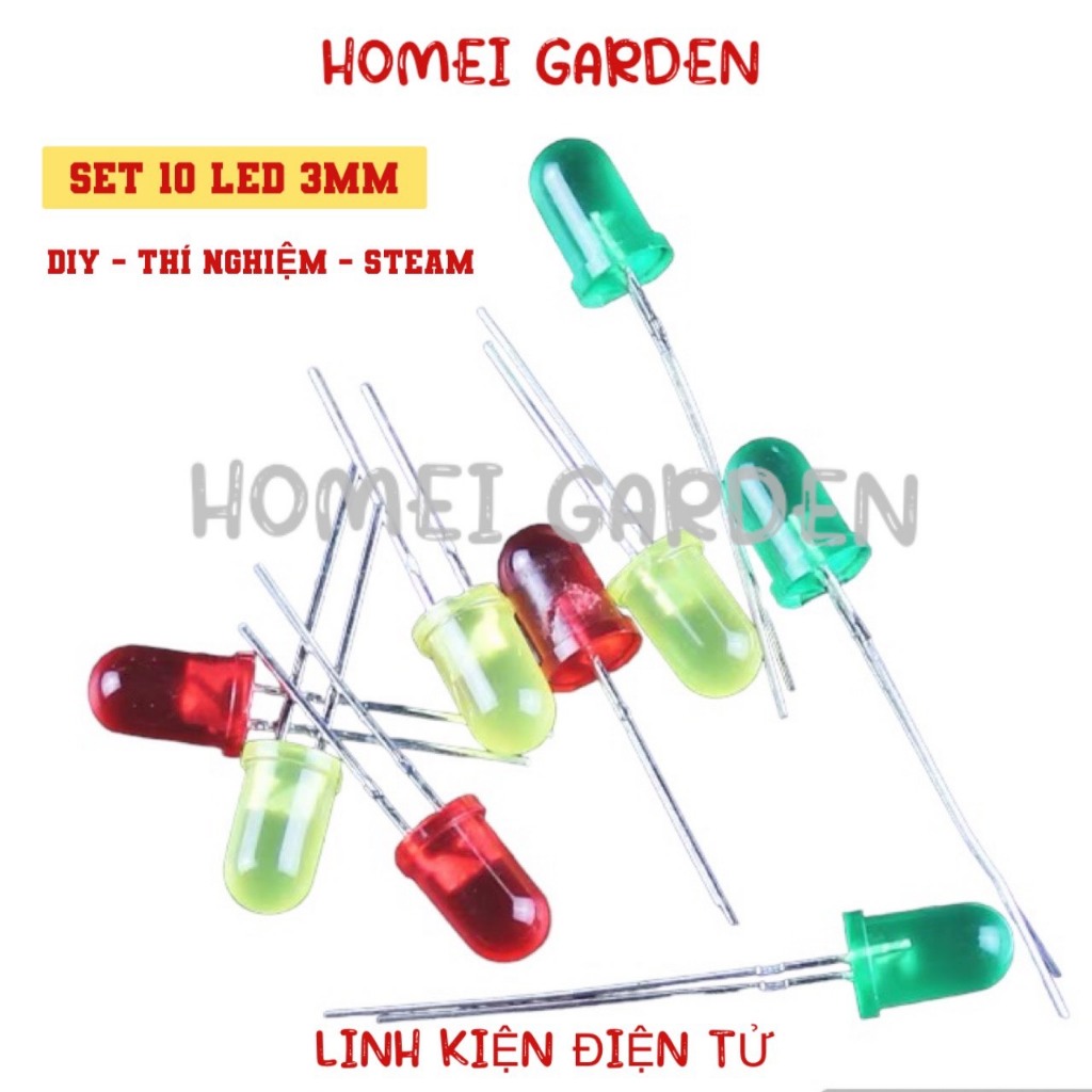 10 Bóng Led 3mm Led Phủ Màu Led Đơn Nhiều Màu Đỏ Trắng Vàng Xanh Hàng ...