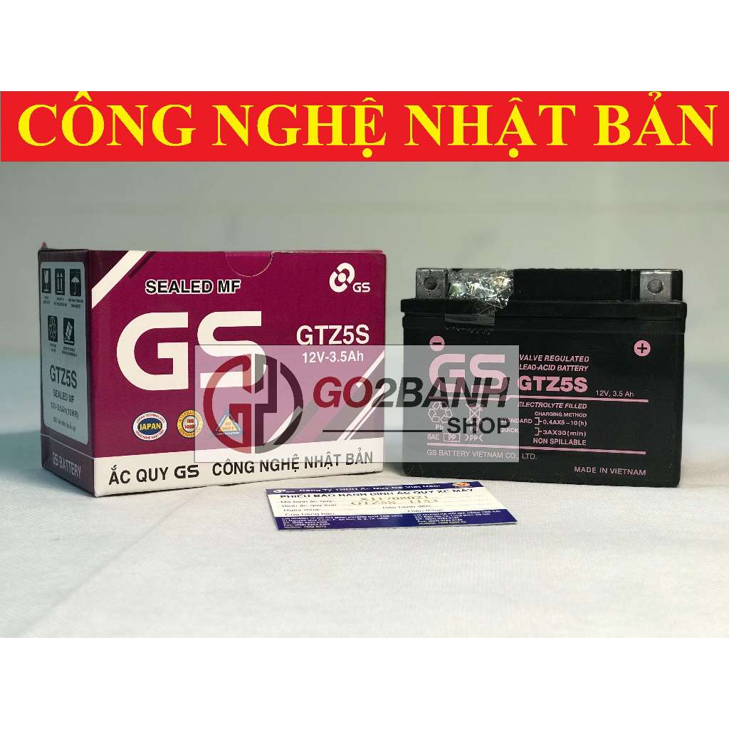 Bình ắc quy khô GS GTZ5S Airblade110, Vision 2011, Future125, Wave ...