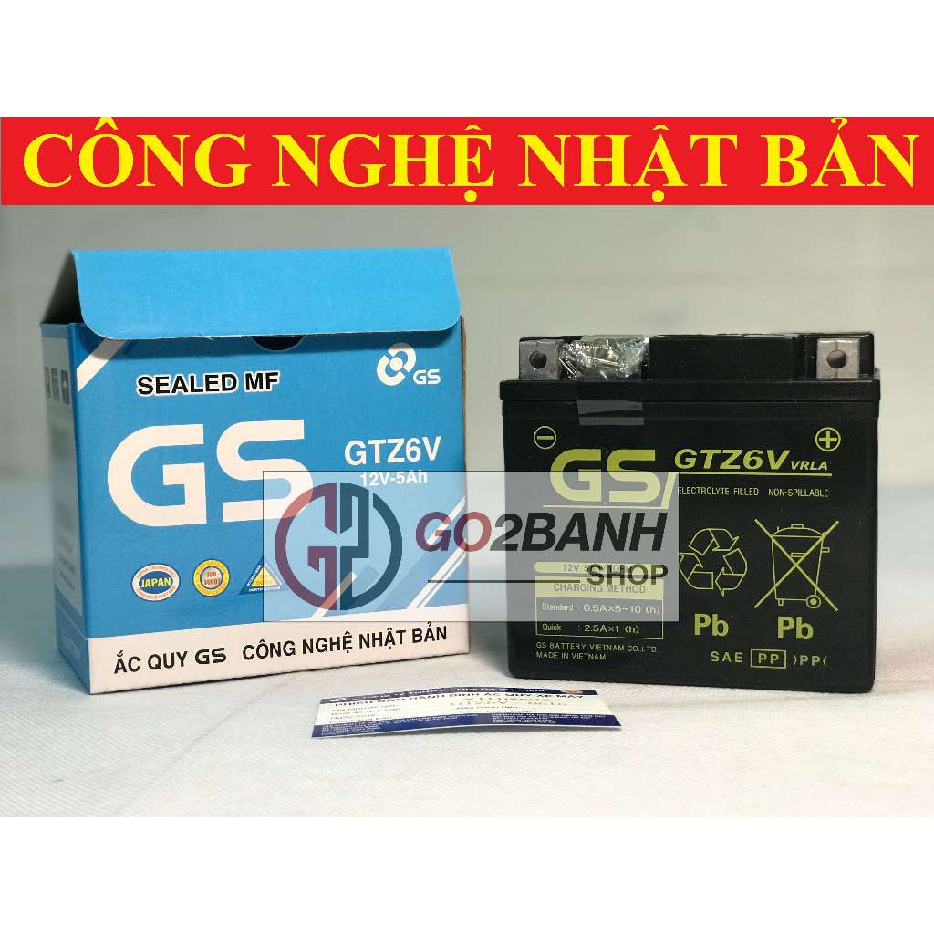 Bình GS GTZ6V Airblade 125, Winner, Vision 2014, Sh Việt 125/150, Sh ...