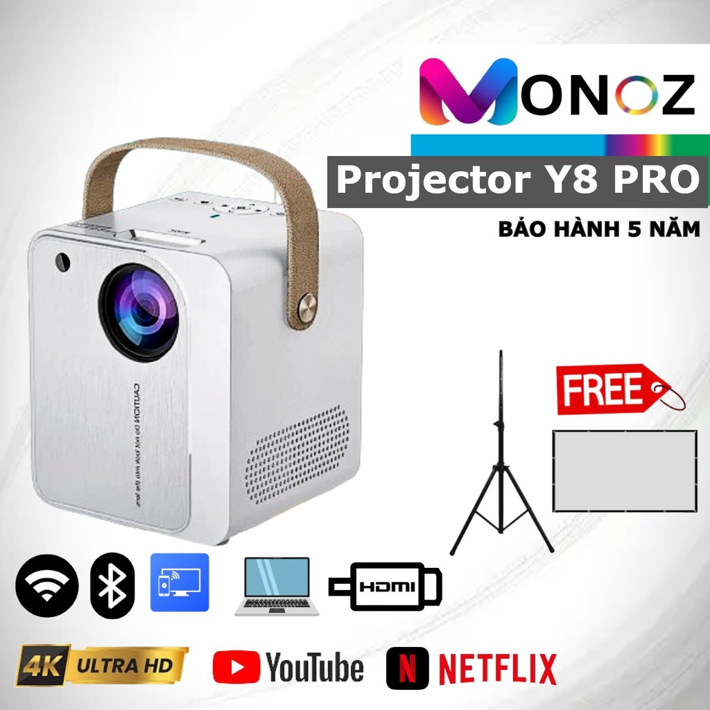 Máy chiếu Monoz Y8 PRO mẫu mới tích hợp ứng dụng Android, máy chiếu ...
