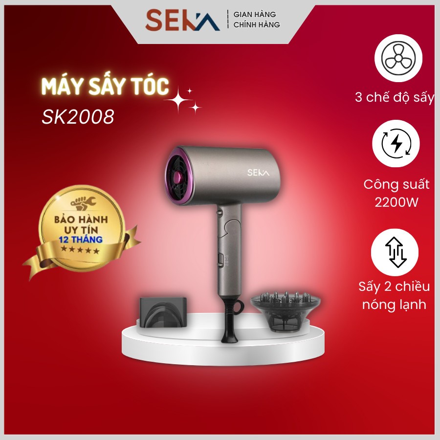 Máy Sấy Tóc Gấp Gọn Cao Cấp SEKA SK2008 Sấy 2 Chiều Nóng Lạnh, 3 Chế Độ ...