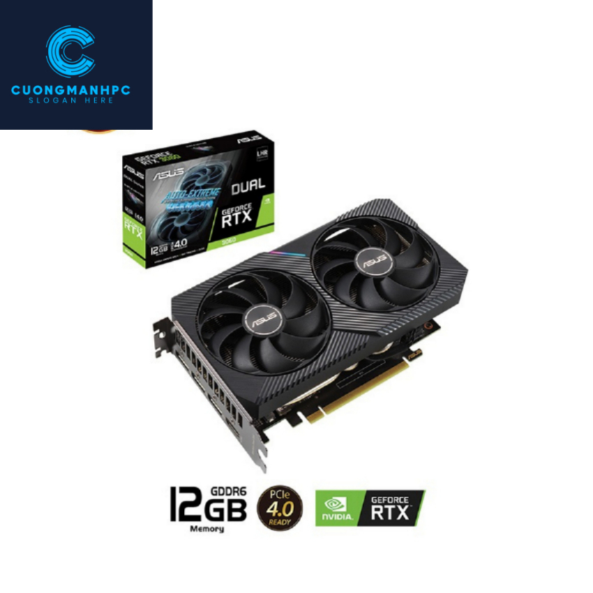 Nhân đồ họa Nvidia RTX 3060 Bộ nhớ Vram: 12GB GDDR6 Xung nhịp GPU tối ...