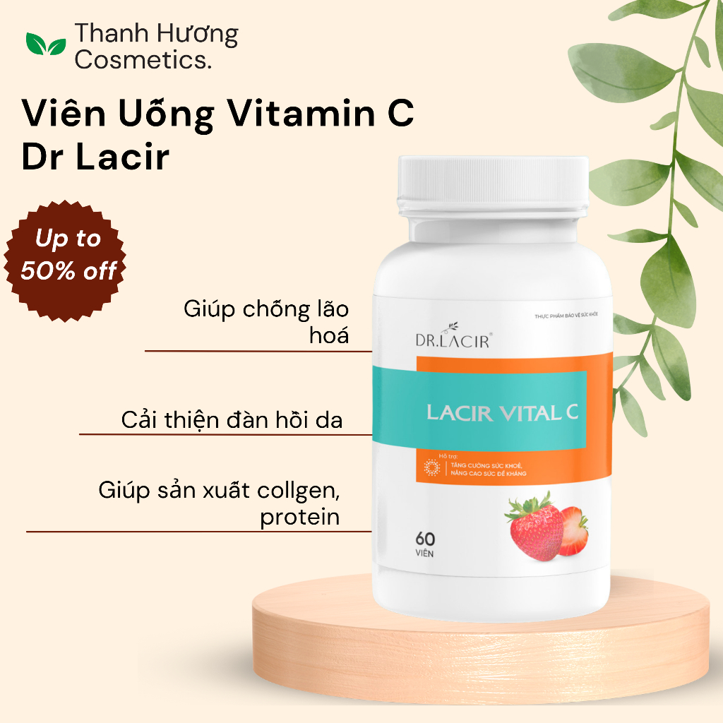 Viên uống Vitamin C Dr Lacir chính hãng, Viên uống trắng da Lacir Vital C tăng sinh collagen ...