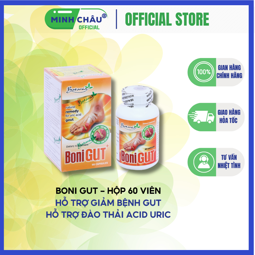 Boni Gut - Hỗ trợ giảm triệu chứng Gut - Hộp 60 Viên | Shopee Việt Nam