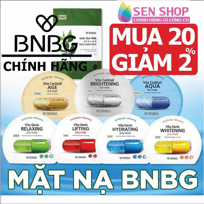 Mặt nạ BNBG Vita Genic Jelly Mask mặt nạ giấy mặt nạ thiếc nạ viên mặt ...