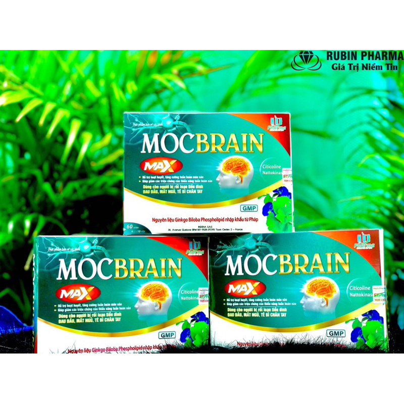 Bổ não MOCBRAIN MAX (hộp 60 viên) -hỗ trơ hoạt huyết,tăng cường tuần ...