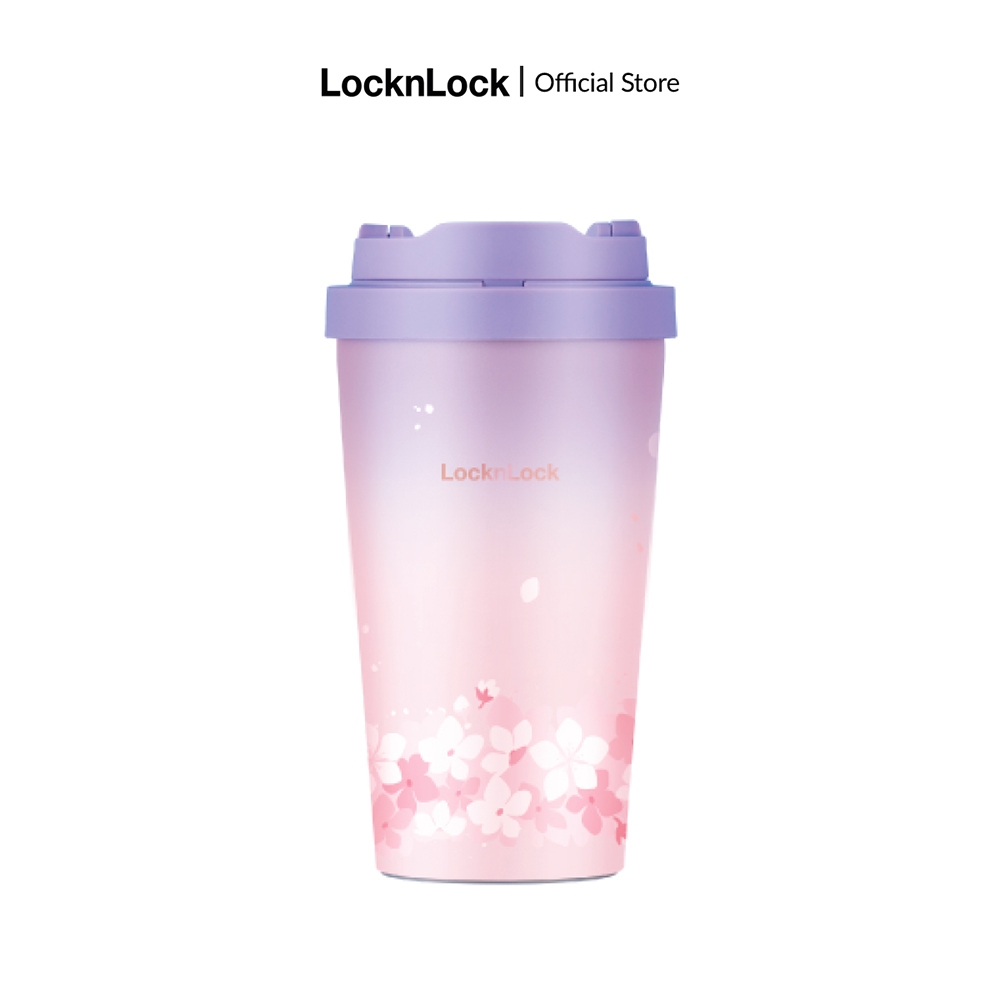 Bình giữ nhiệt Lock&Lock Energetic one-touch tumbler 550ml và 400ml LHC3249 (phiên bản Peach ...