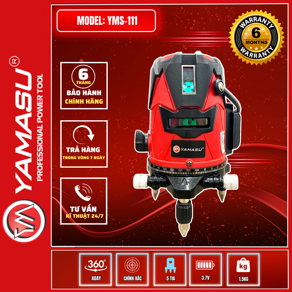 Máy cân bằng laser YAMASU 5 tia xanh YMS-111 siêu sáng cho độ chính xác cao | Shopee Việt Nam