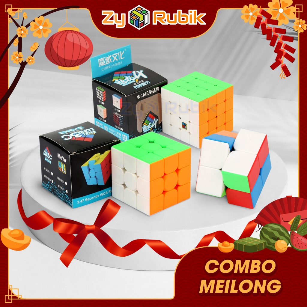 Combo Rubik 4x4 Stickerless MoYu MeiLong MFJS Rubic 4 Tầng 4x4x4- Combo ...