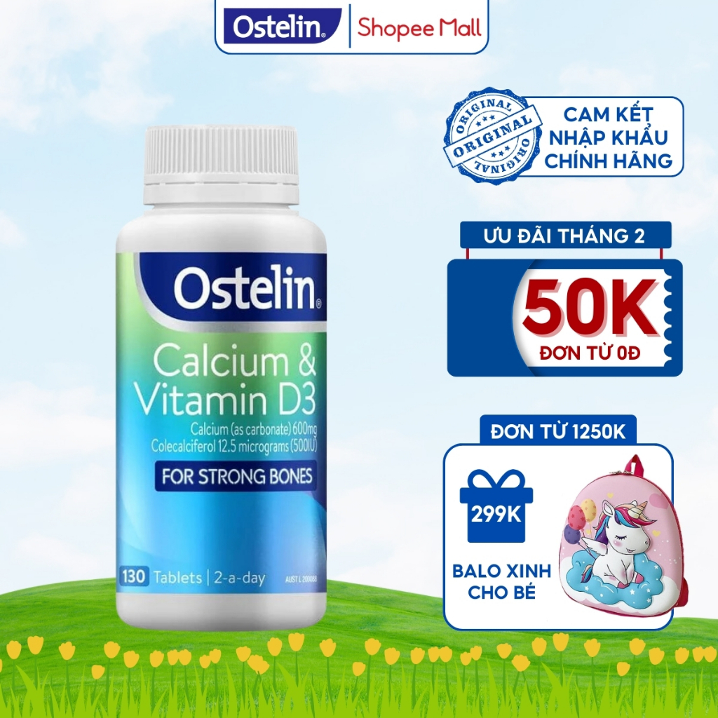 Viên uống bổ sung Canxi và Vitamin D3 cho mẹ bầu Ostelin Calcium & Vitamin D3 130 viên Úc ...