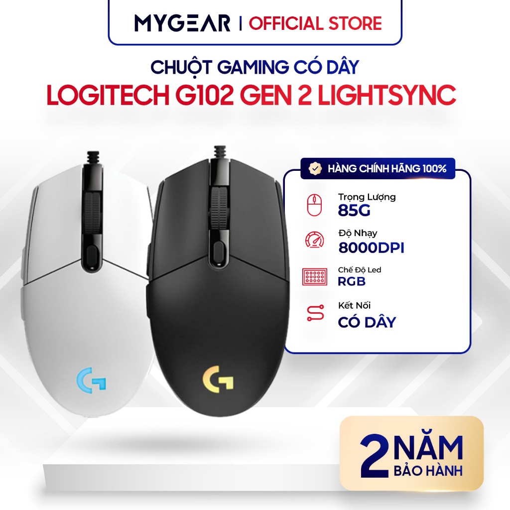 Chuột Gaming Logitech G102 Gen 2 Lightsync - Bảo hành chính hãng 24 tháng | Shopee Việt Nam