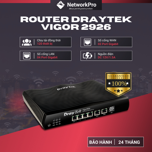 Thiết Bị Cân Bằng Tải Router Draytek Vigor 2926 Plus Dual Wan VPN ...