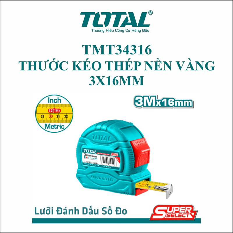 Thước Kéo Thép Nền Vàng 3x16mm-5x19mm Total | Shopee Việt Nam