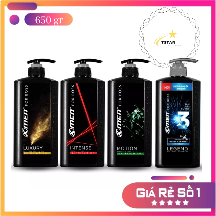 Dầu Gội & Sữa Tắm Nước Hoa Xmen For Boss 4 Màu Chai 150g, 380g,650g ...