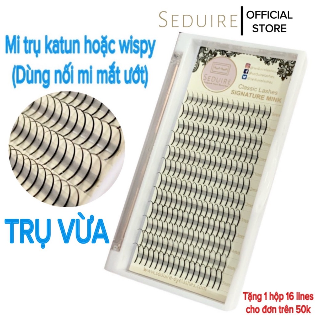 (Trụ vừa) Mi trụ katun, trụ wispy SEDUIRE dùng để nối mi mắt ướt đầy đủ ...