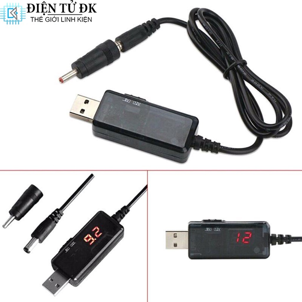 Cáp Chuyển Đổi Nguồn USB 5V Sang 9V 12V (dùng cho modem Wifi 1,5A trở ...