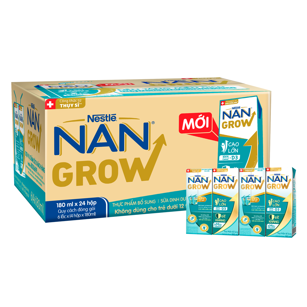 Combo 2 Thùng Sữa bột pha sẵn NANGROW 6/ Nan Optipro hộp 180ml và 110ml ...